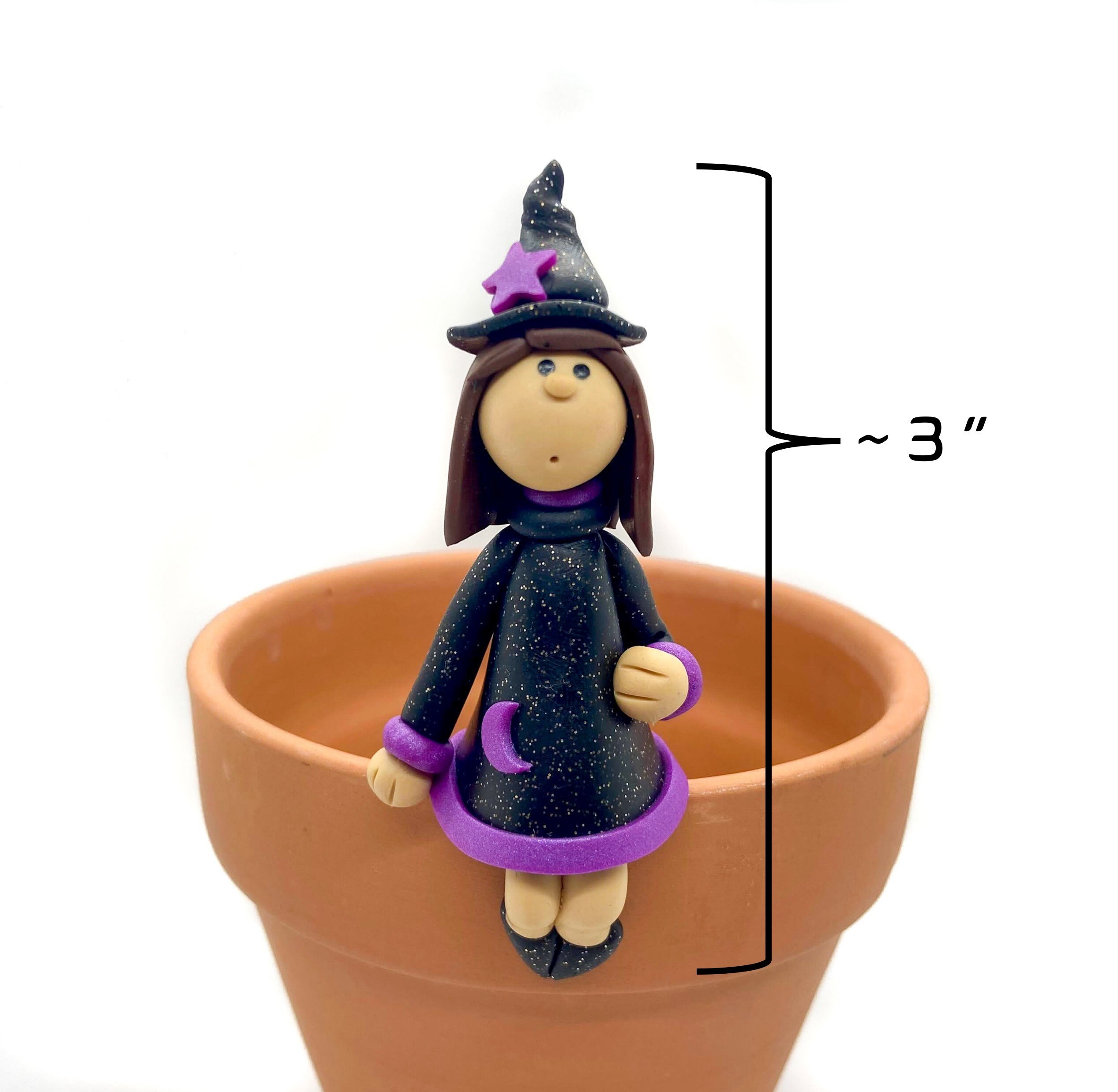 Witch Potsitter- Flower Pot Sitter- House Warming Gift - Flower Pot ...