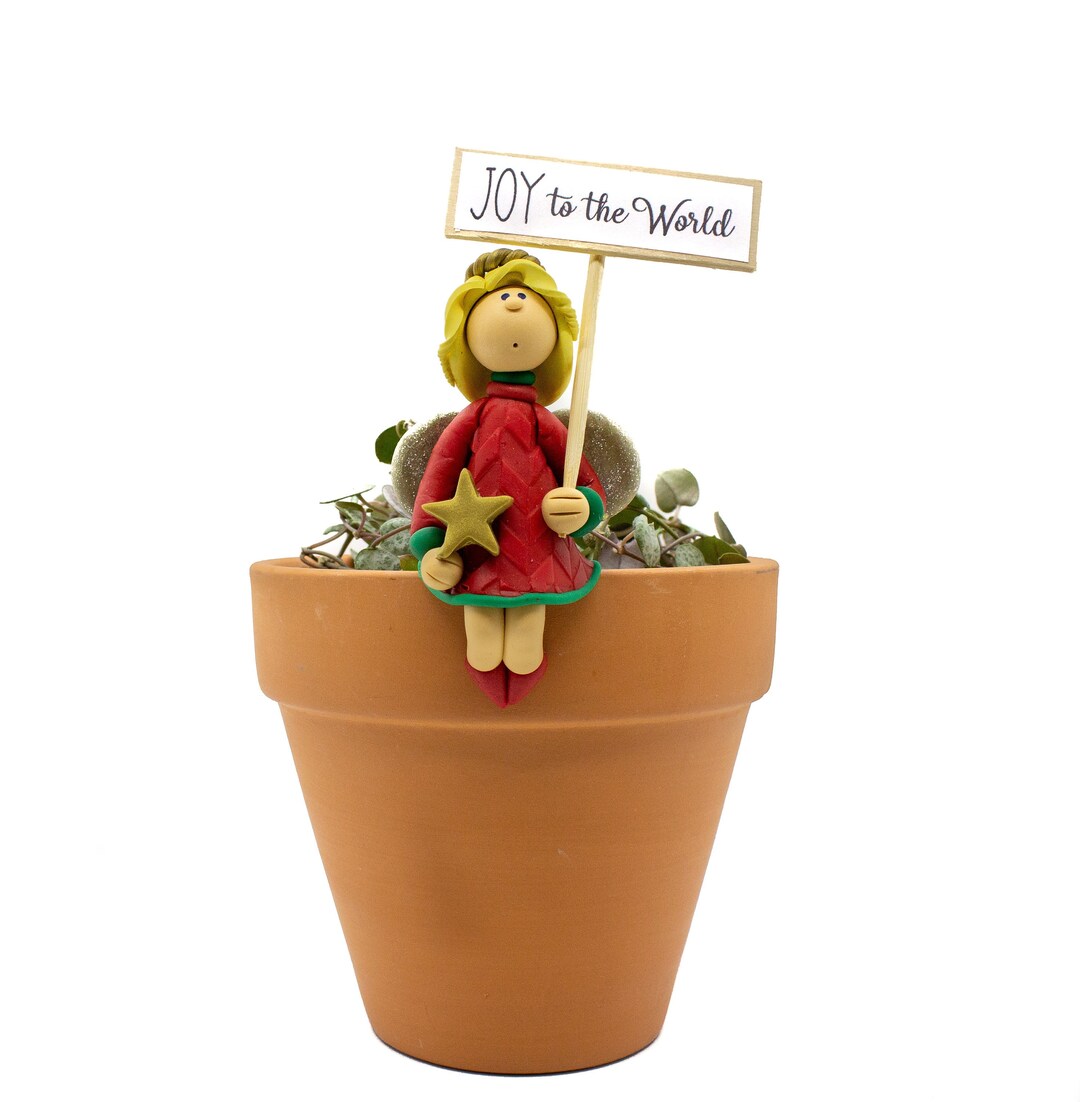 Christmas Angel Pot Sitter Flower Pot Sitter Flower Pot Angel Sits on ...