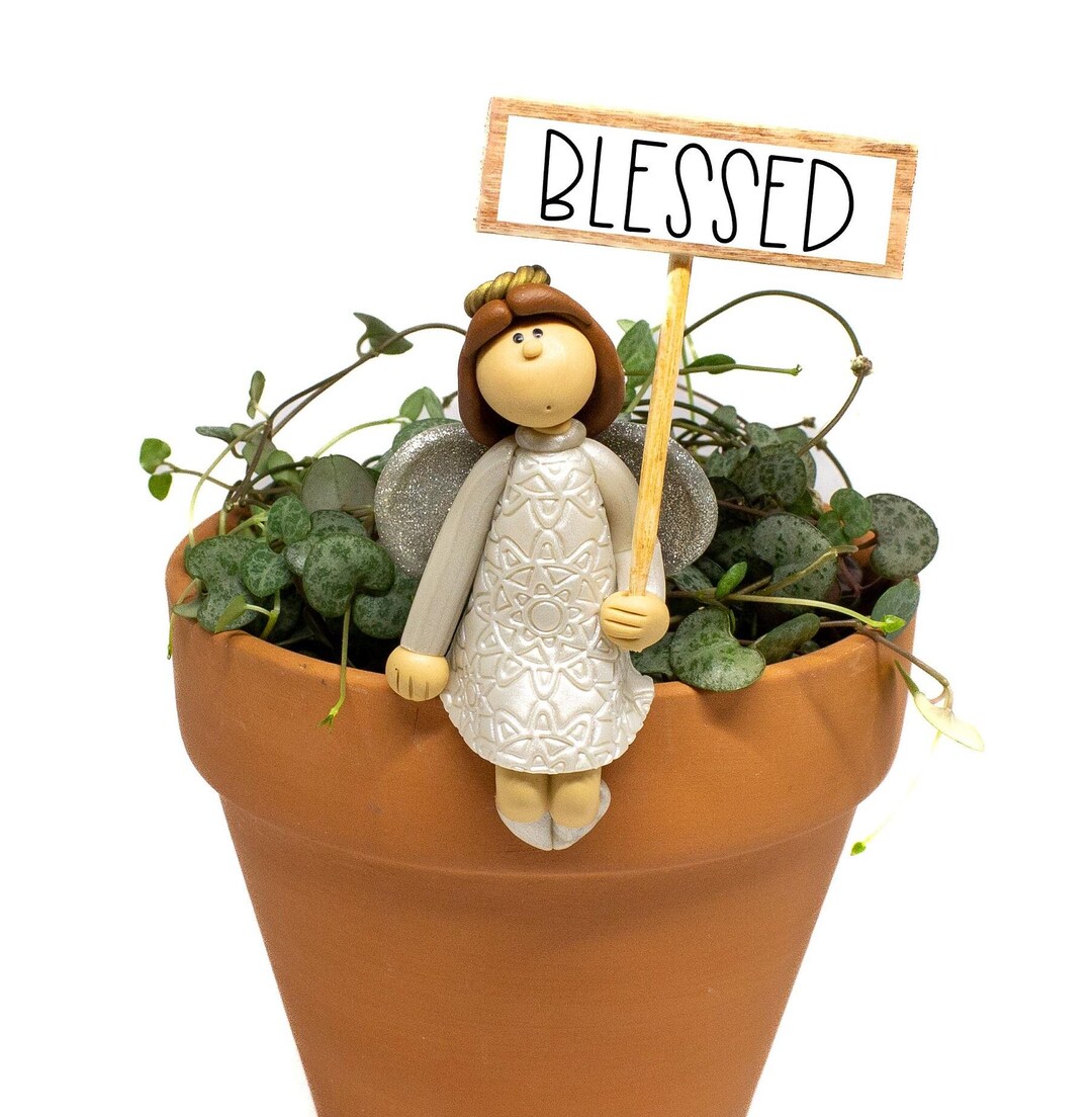 Angel Potsitter- Flower Pot Sitter- House Warming Gift - Flower Pot ...