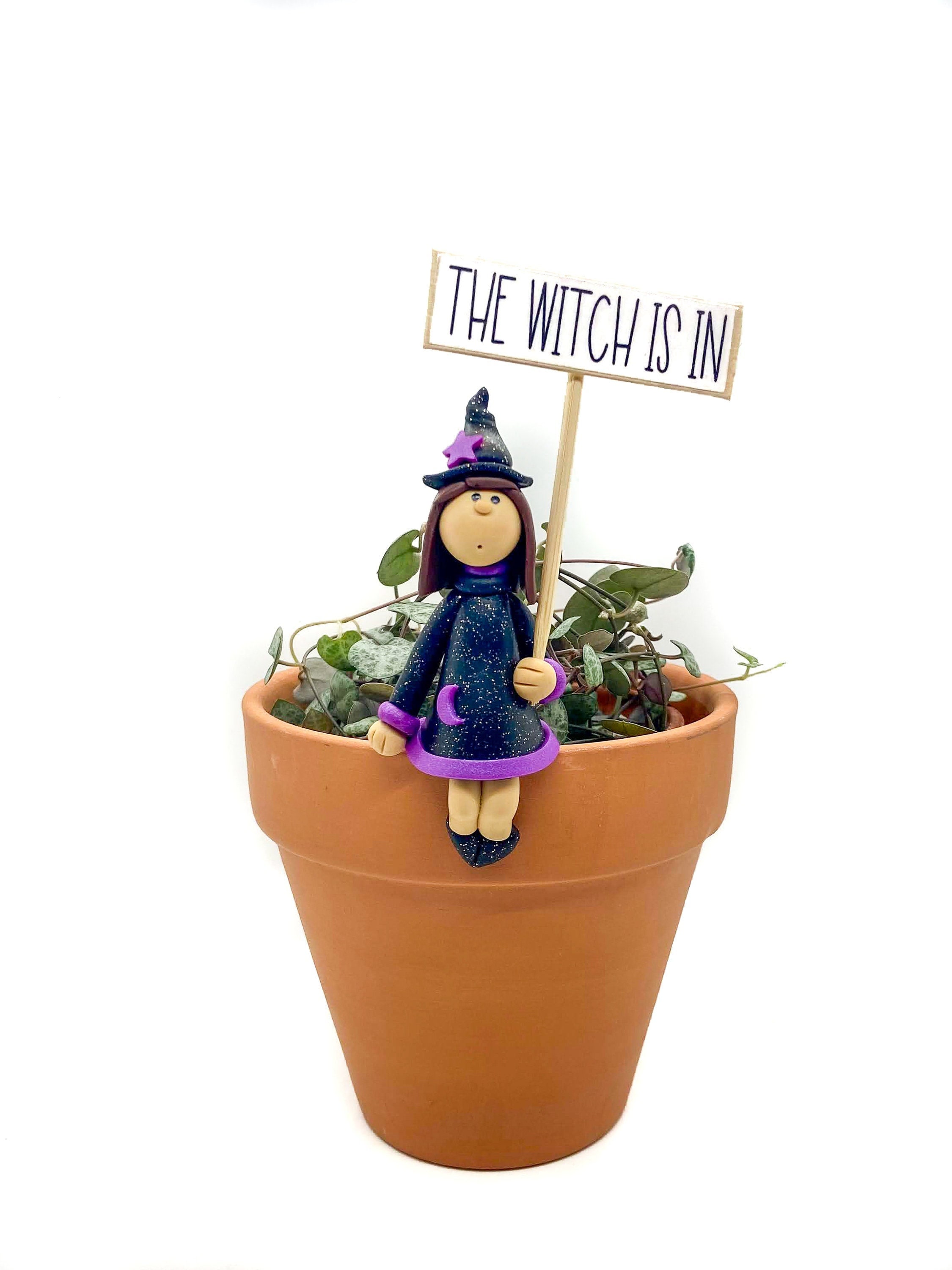 Witch Potsitter- Flower Pot Sitter- House Warming Gift - Flower Pot ...