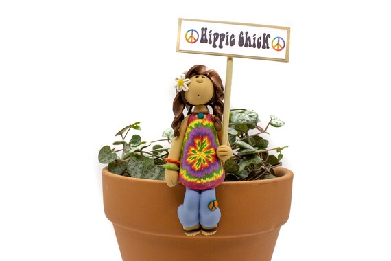 Hippie Chick Potsitter Flower Pot Sitter Plant Pot Sitter - Etsy