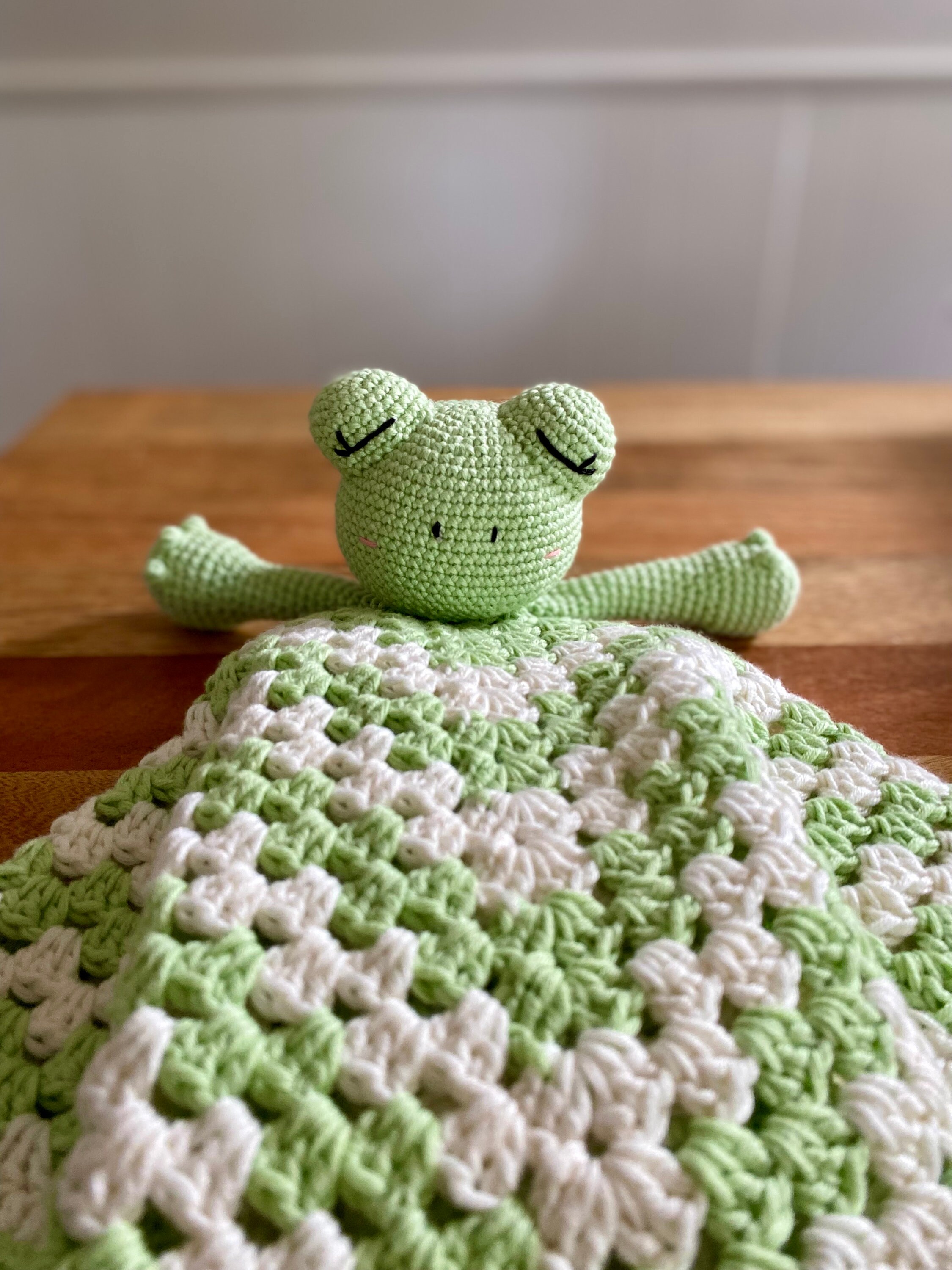 Heirloom Crochet Frog Lovey Blanket - Handmade Keepsake - Customizable ...