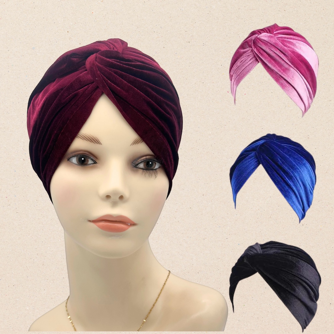 Gorgeous Women Alopecia Headwear, Velvet Hat for Chemo Bald Head ...