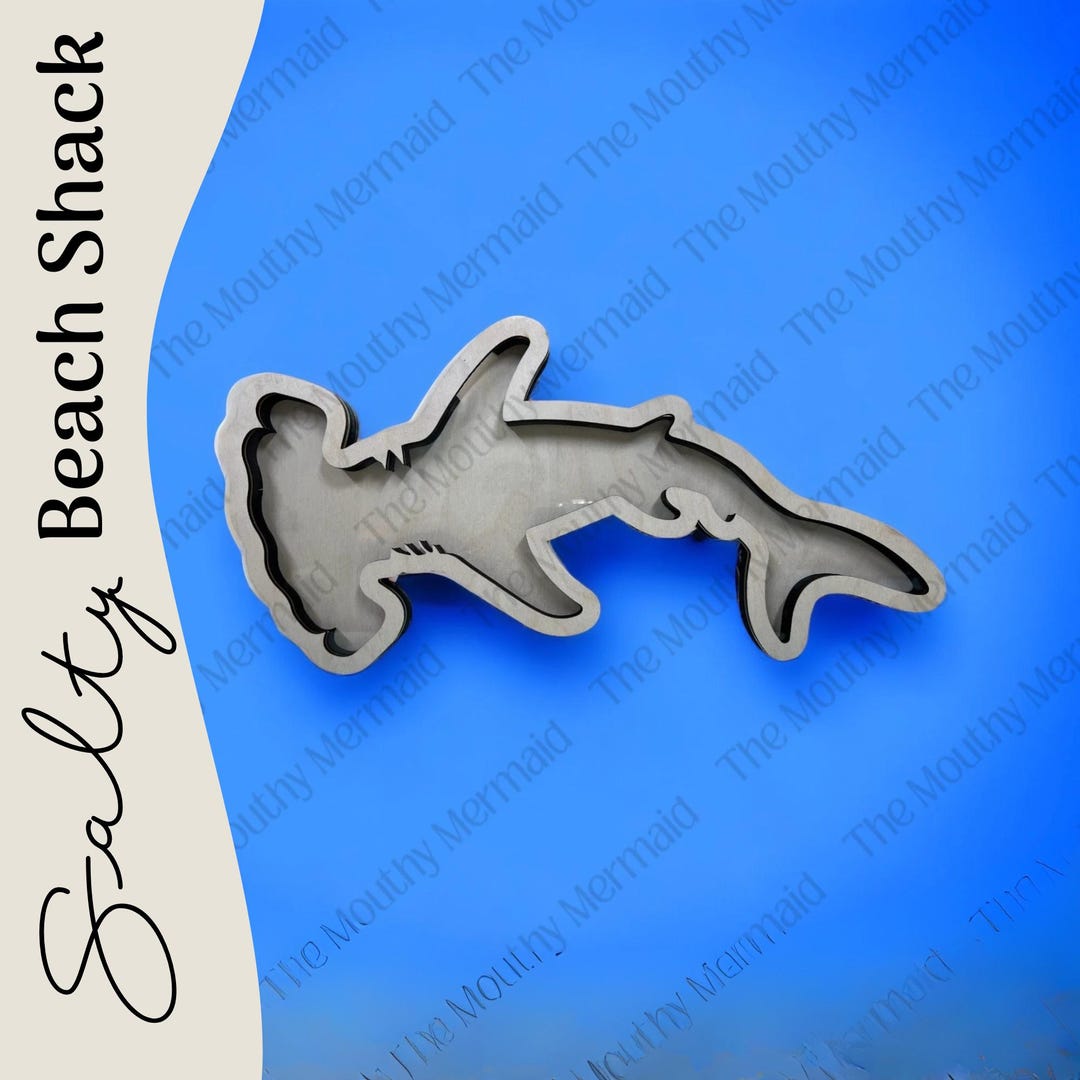 WALL HANGING Hammerhead Shark Shadow Box for Shark Teeth, Small Shells ...