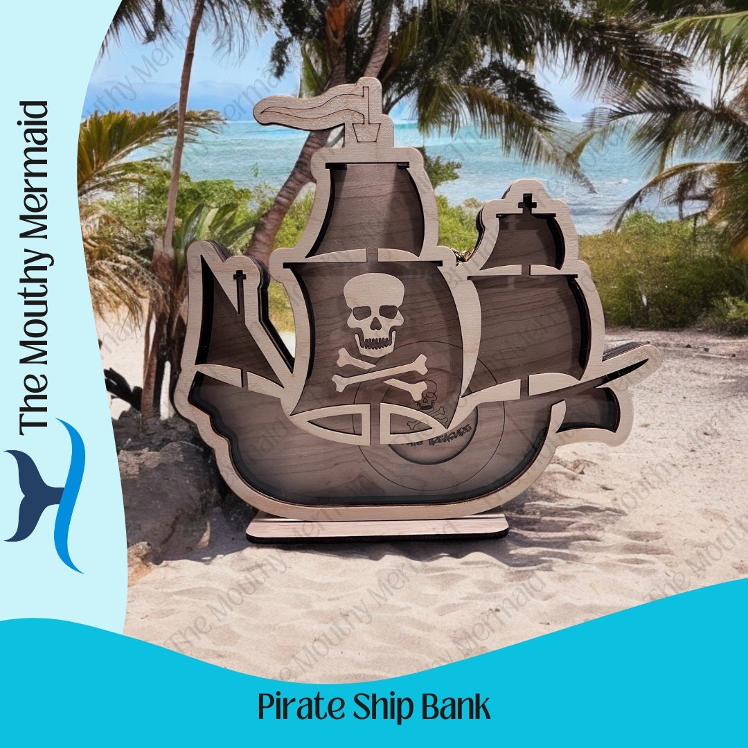 Pirate Ship Bank, Custom Piggy Bank - Etsy
