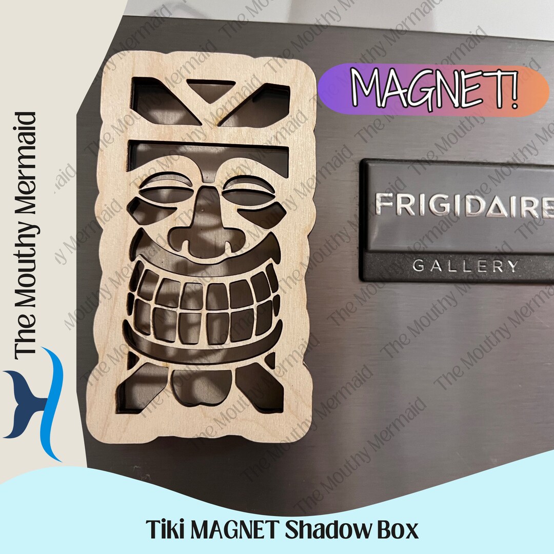 Tiki Head Luau MAGNET Shadow Box for TINY Shark Teeth, Small Shells ...