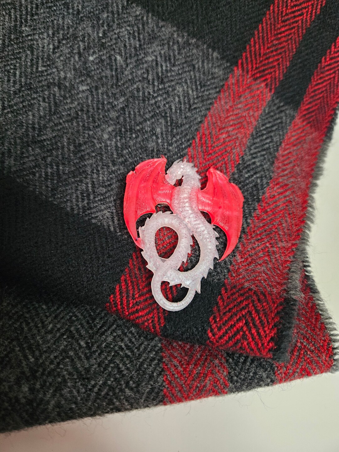 Red and White Resin Dragon Hair Clip, Looks Dynamic in Your Hair or on ...