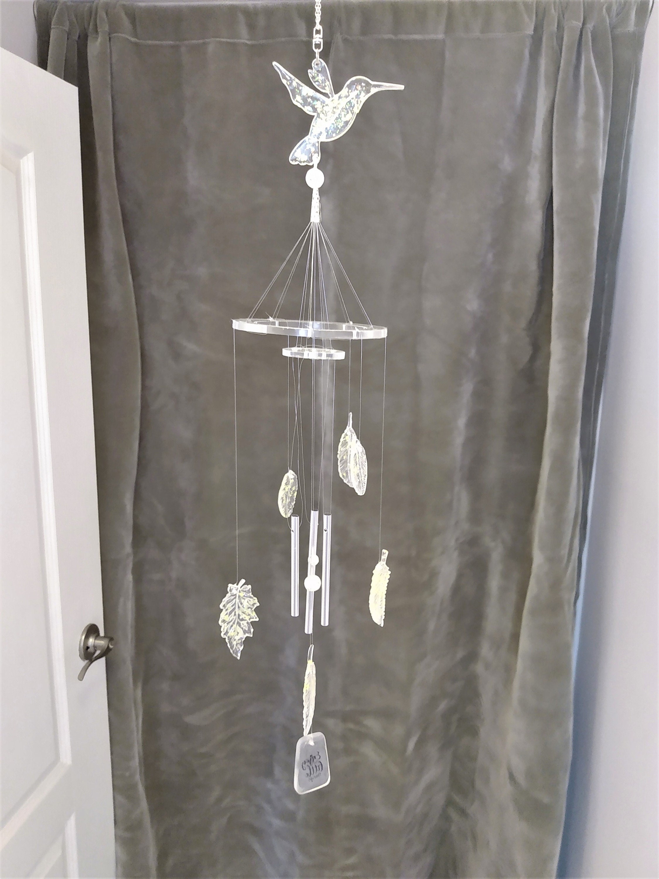 Wind Chime Made of Resin Hummingbird With Feathers and - Etsy