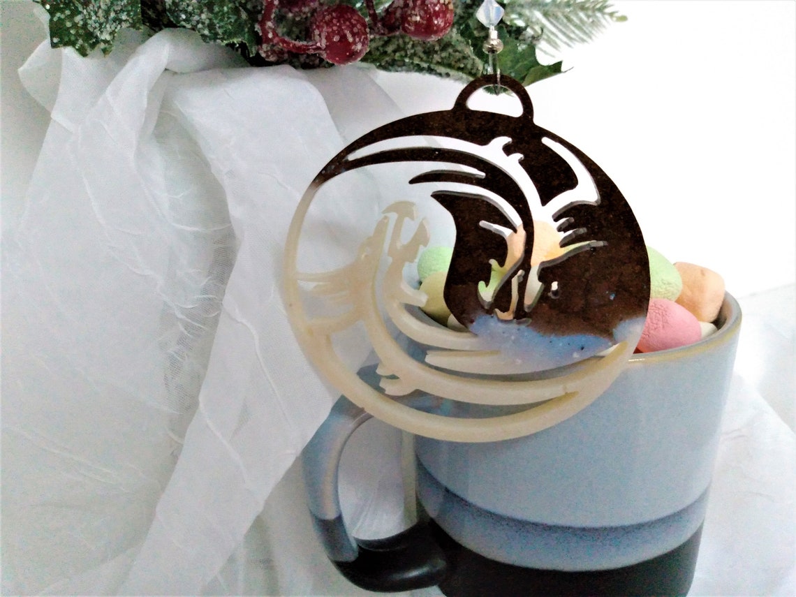 Resin Yin Yang Dragon Ornament in Cream, Brown and a Touch of Blue With ...