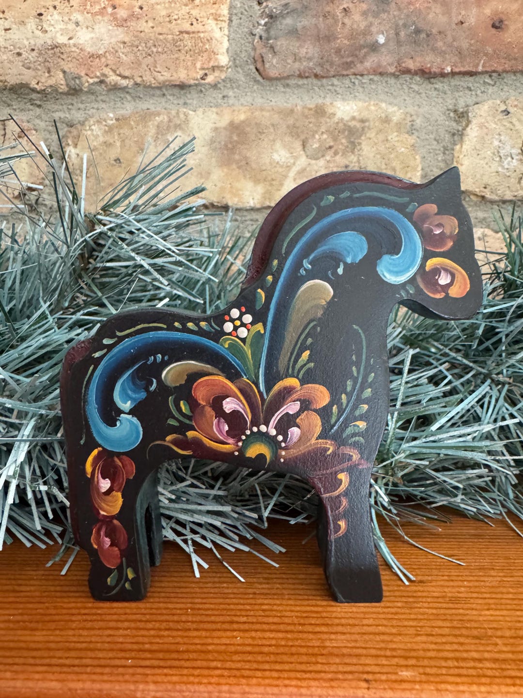 4.5” Rosemaled Wood Fjord Horse - Etsy