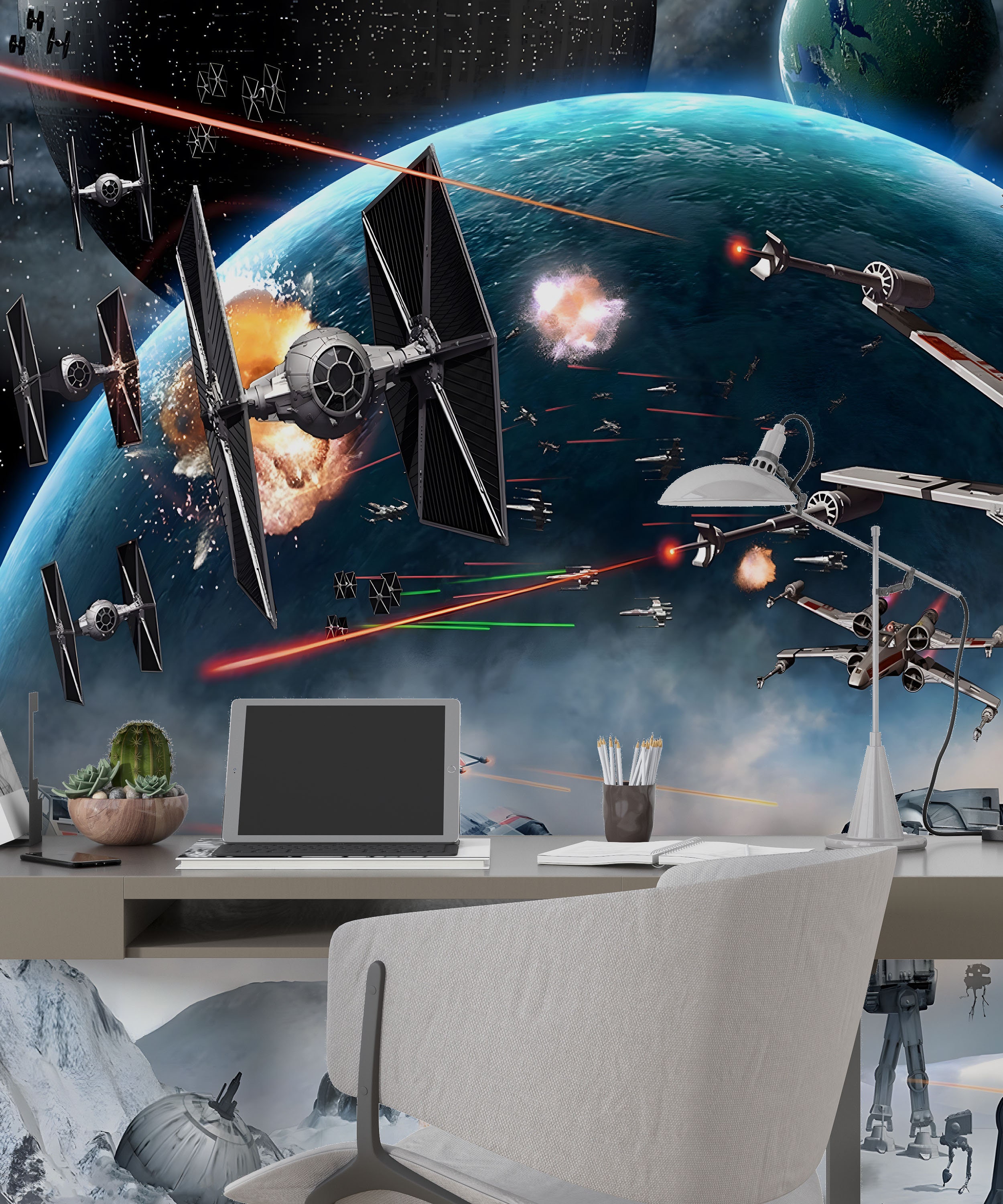 Star Wars, Galactic Battle Scene Wall Mural | Sci-fi | Peel & Stick ...