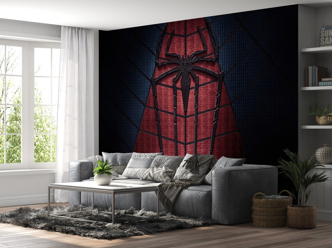 Spiderman Logo Wall Mural | Peel & Stick Wallpaper | Self Adhesive ...