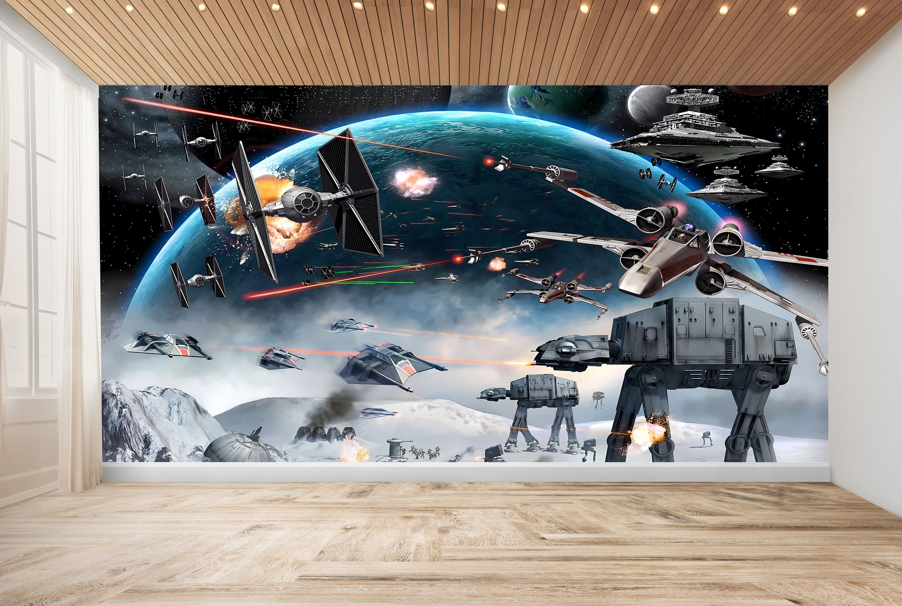 Star Wars, Galactic Battle Scene Wall Mural | Sci-fi | Peel & Stick ...