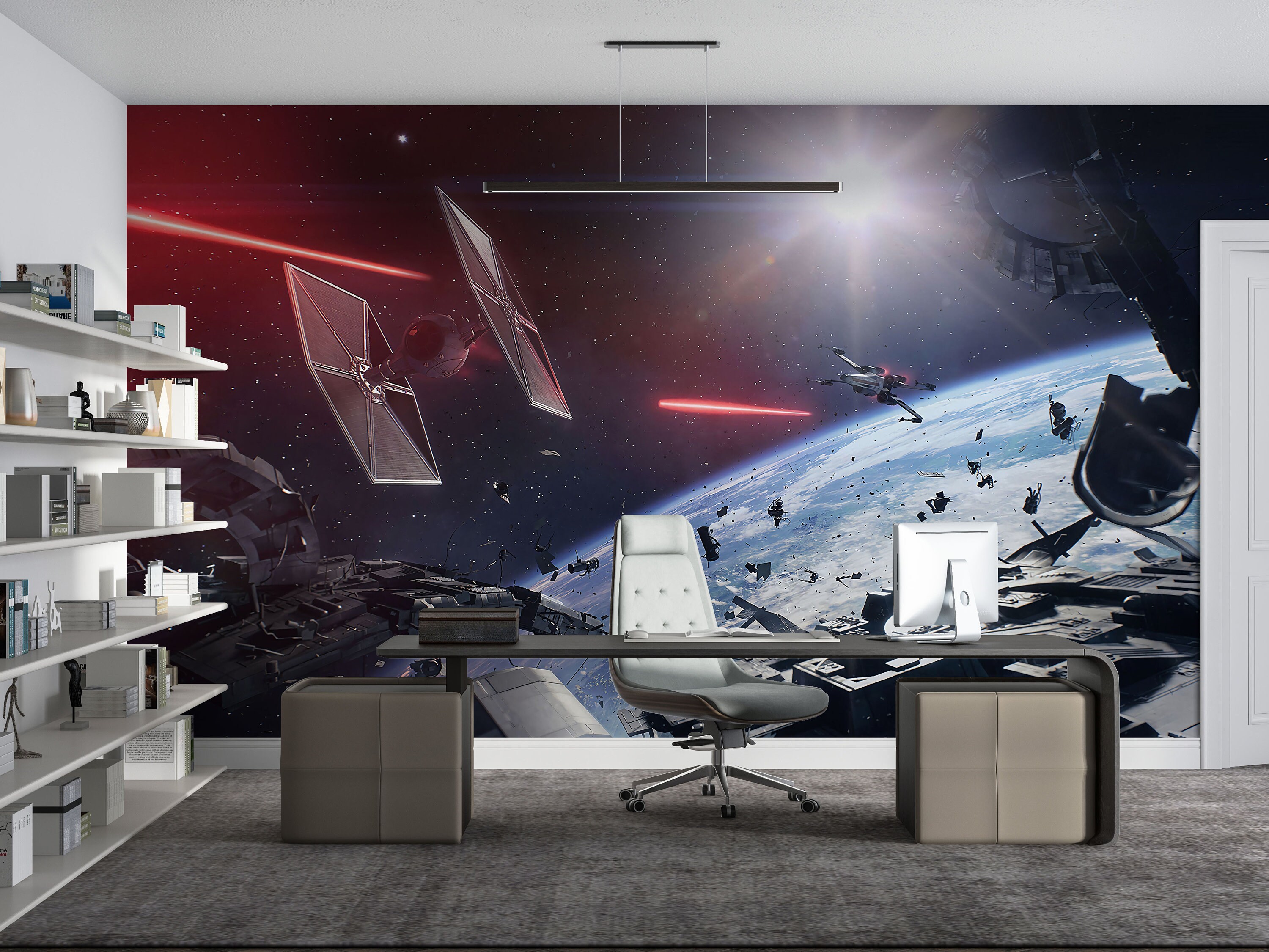 Star Wars, Space Battle Scene Wall Mural | Sci-fi | Peel & Stick ...