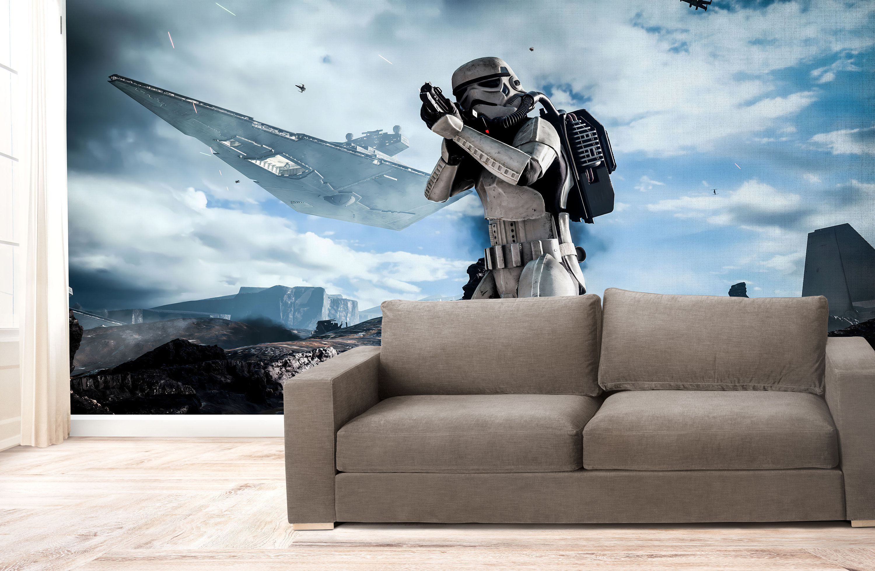 Star Wars, Stormtrooper Battle Scene Wall Mural | Sci-fi | Peel & Stick ...