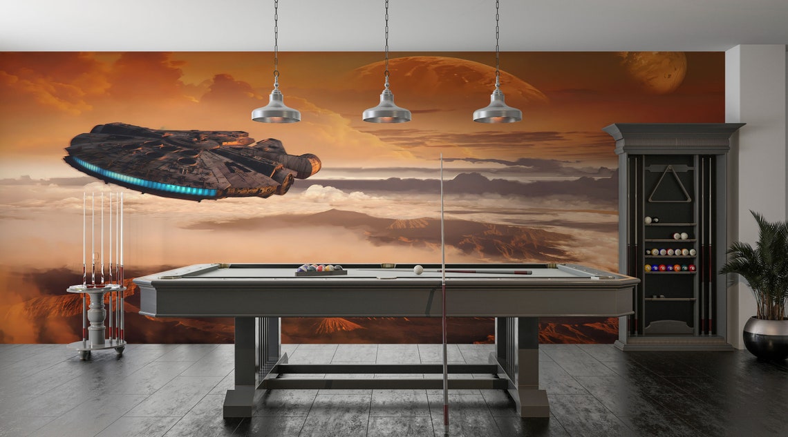 Star Wars, Millennium Falcon Wall Mural Peel & Stick Wallpaper Self ...