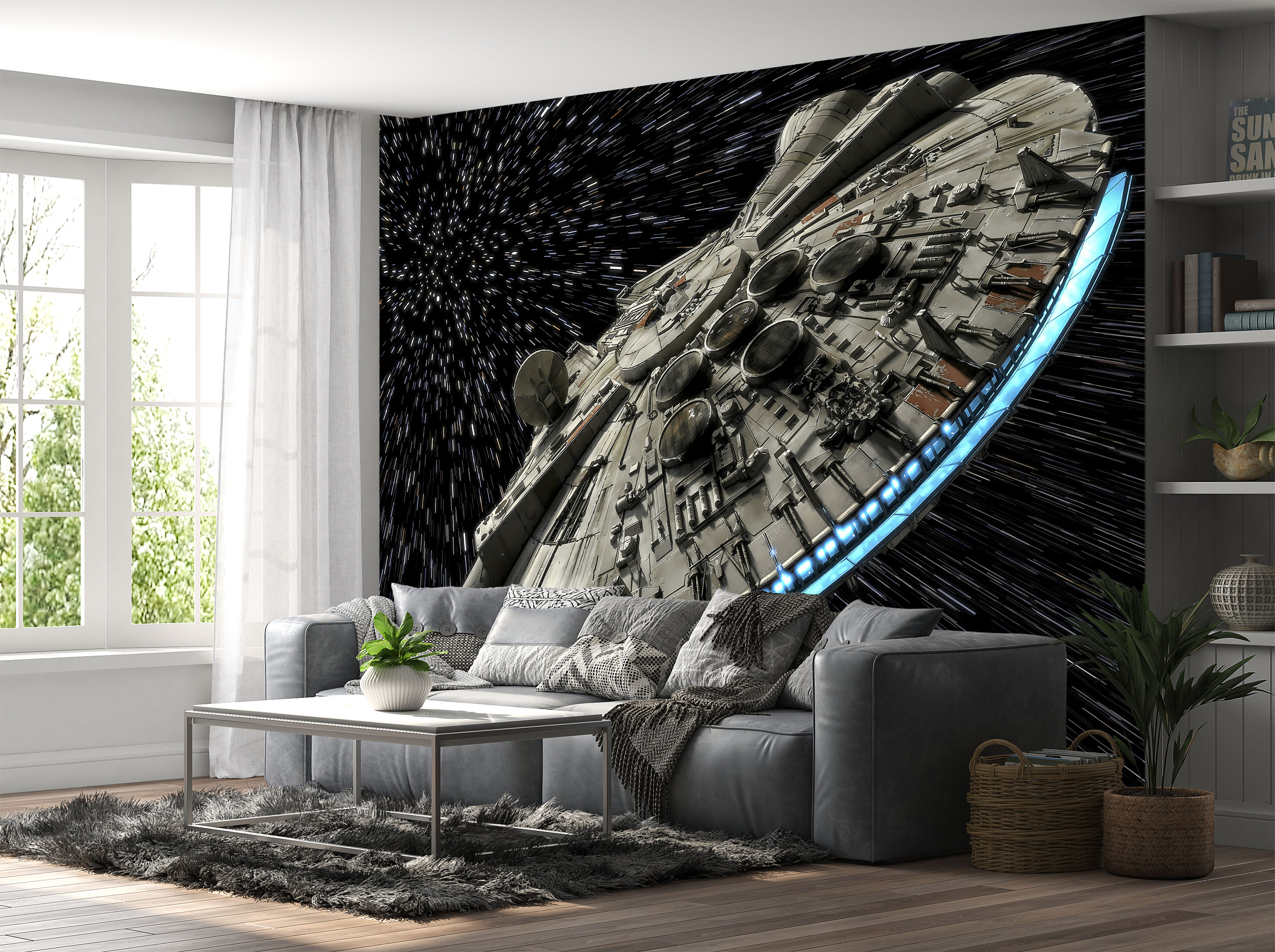 Star Wars, Millennium Falcon Wall Mural | Sci-fi | Peel & Stick ...