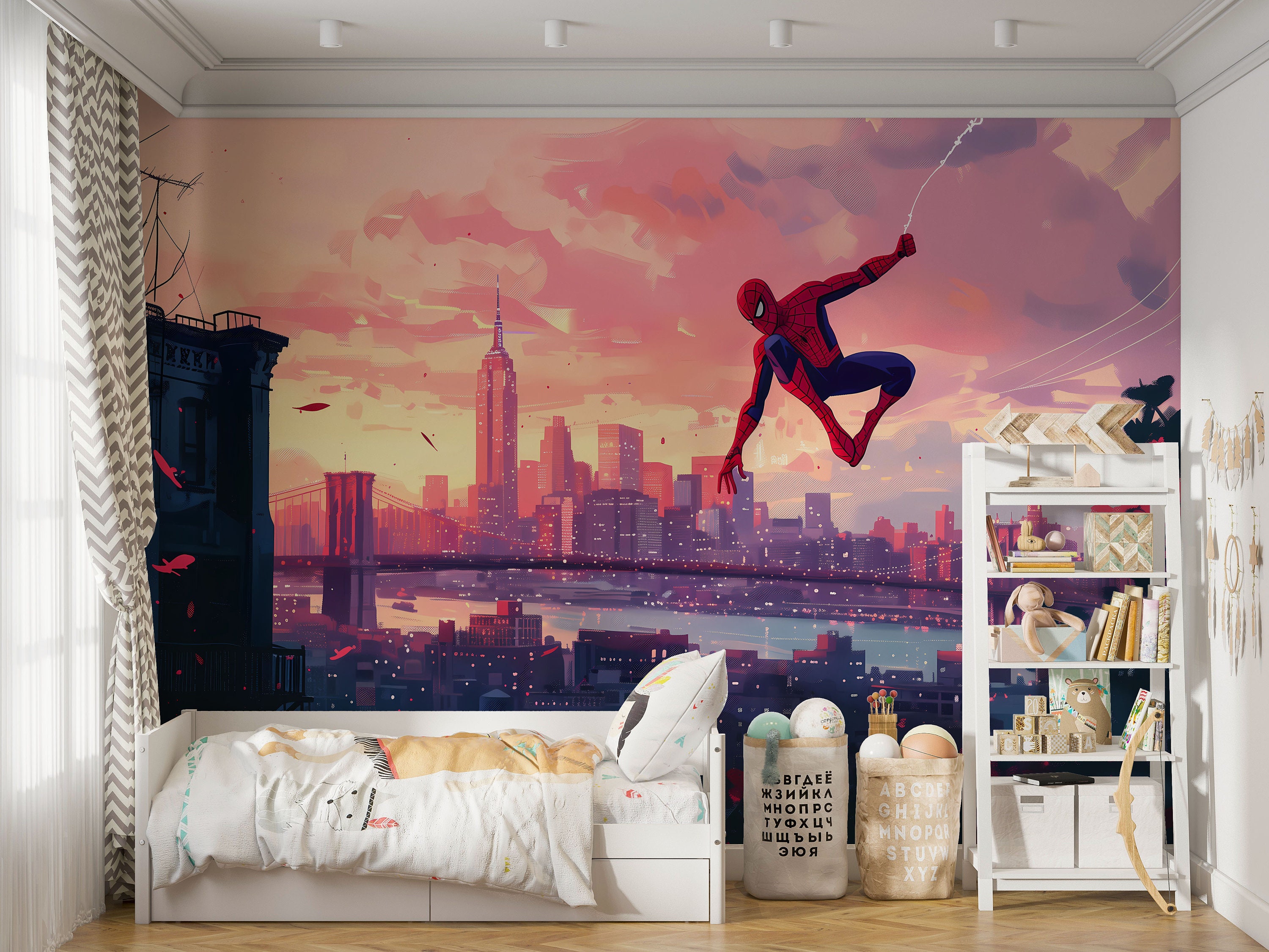 Spiderman Wall Mural | Spiderman Peel & Stick Wallpaper | Self Adhesive ...