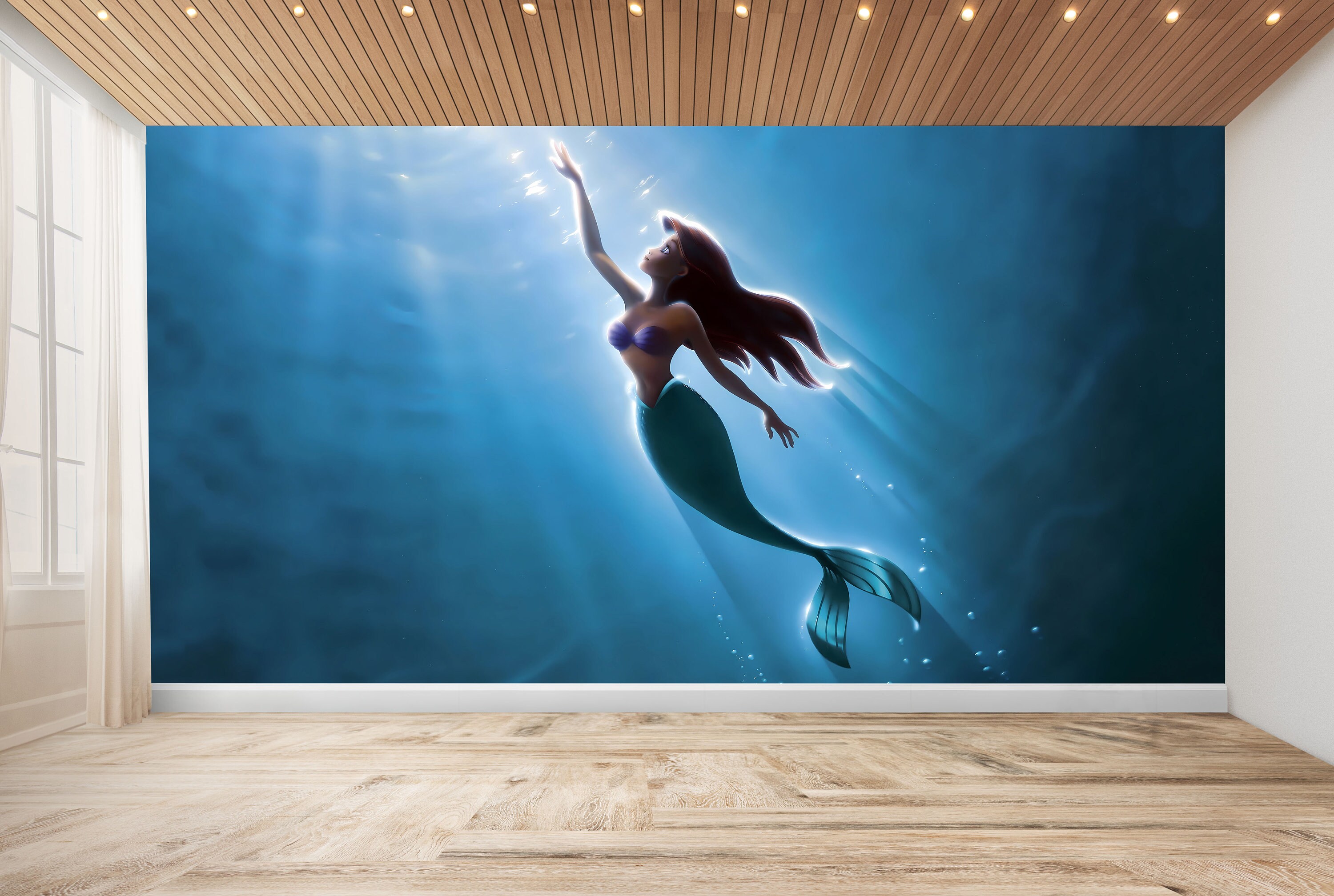 The Little Mermaid Wall Mural | Girl's Bedroom Wallpaper | Peel & Stick ...