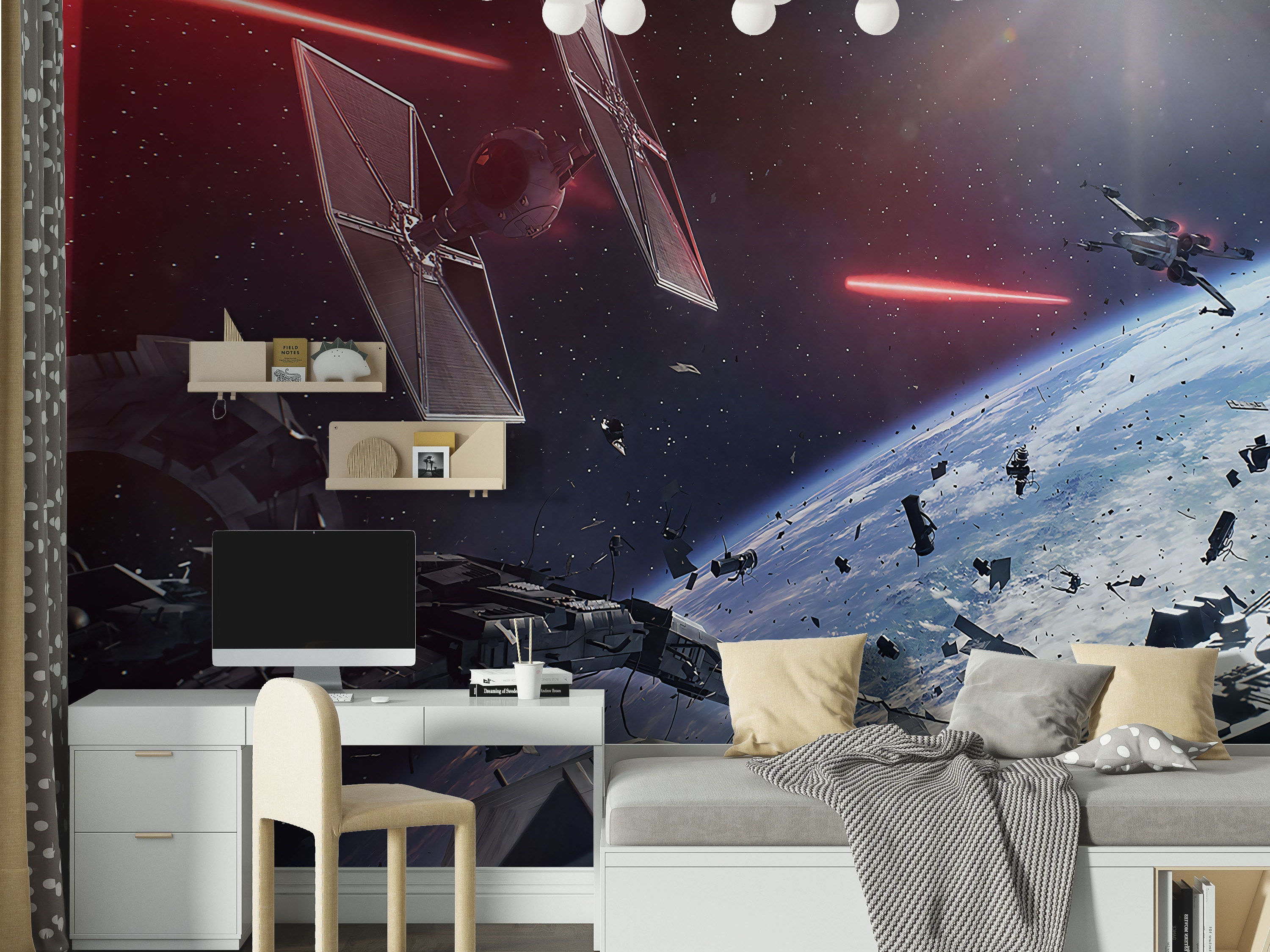 Star Wars, Space Battle Scene Wall Mural | Sci-fi | Peel & Stick ...