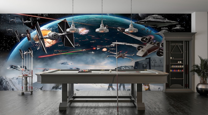 Star Wars, Galactic Battle Scene Wall Mural | Sci-fi | Peel & Stick ...
