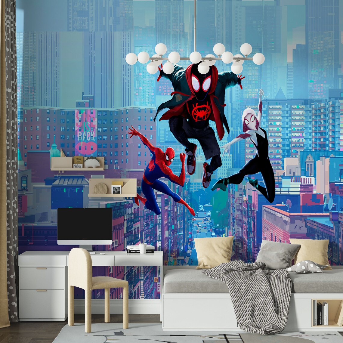 Spiderman Wall Mural Spiderverse Peel & Stick Wallpaper Self Adhesive ...