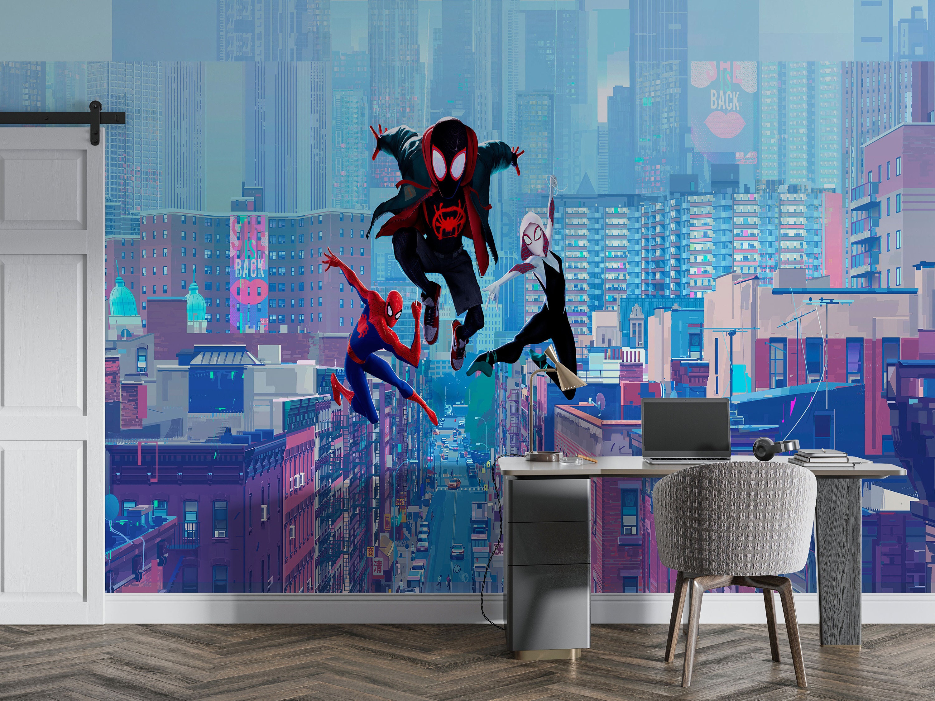 Spiderman Wall Mural | Spiderverse Peel & Stick Wallpaper | Self ...