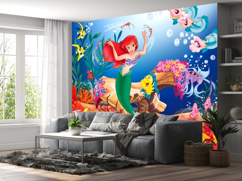 The Little Mermaid Wall Mural | Girl's Bedroom Wallpaper | Peel & Stick ...