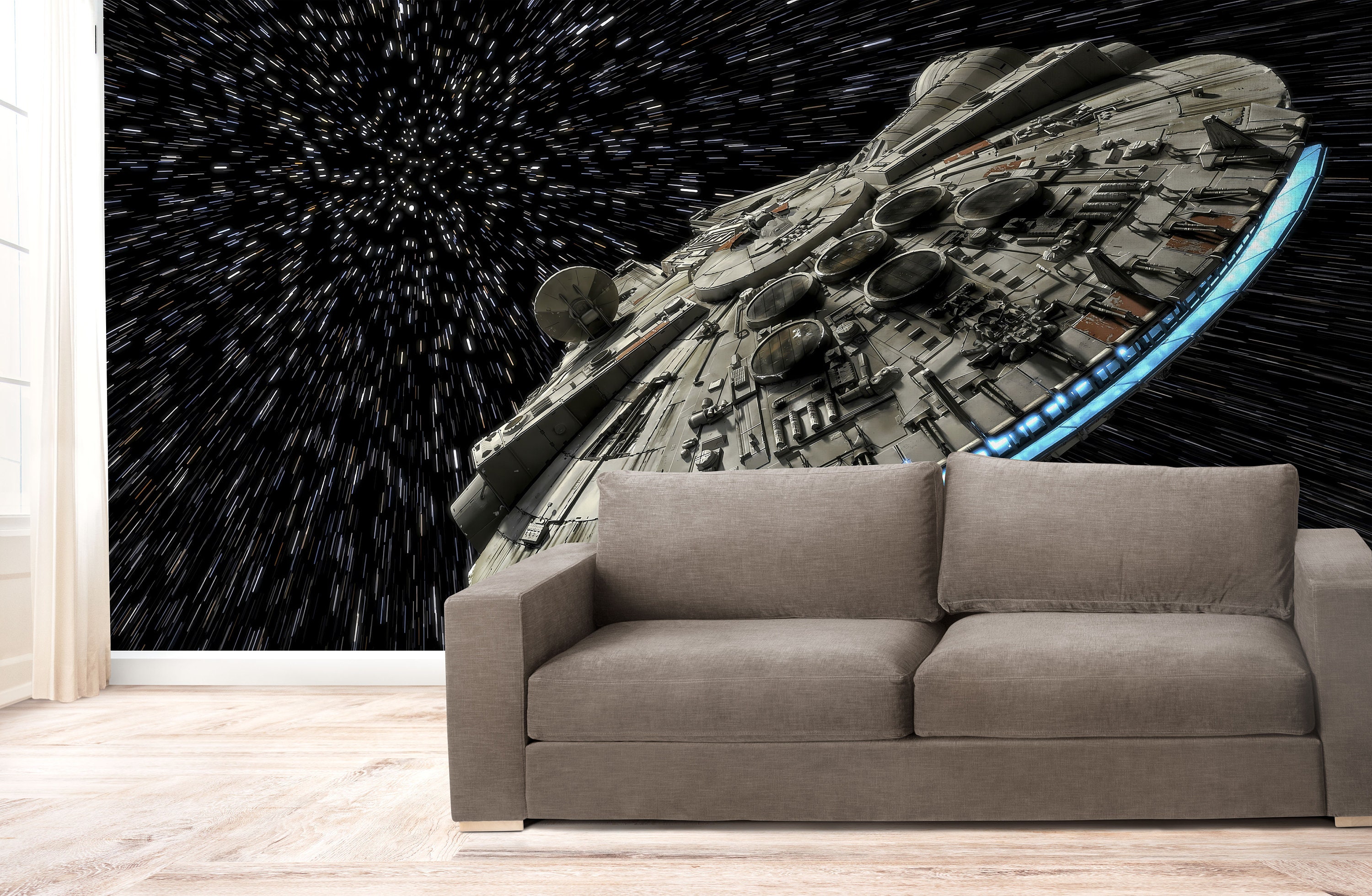 Star Wars, Millennium Falcon Wall Mural | Sci-fi | Peel & Stick ...