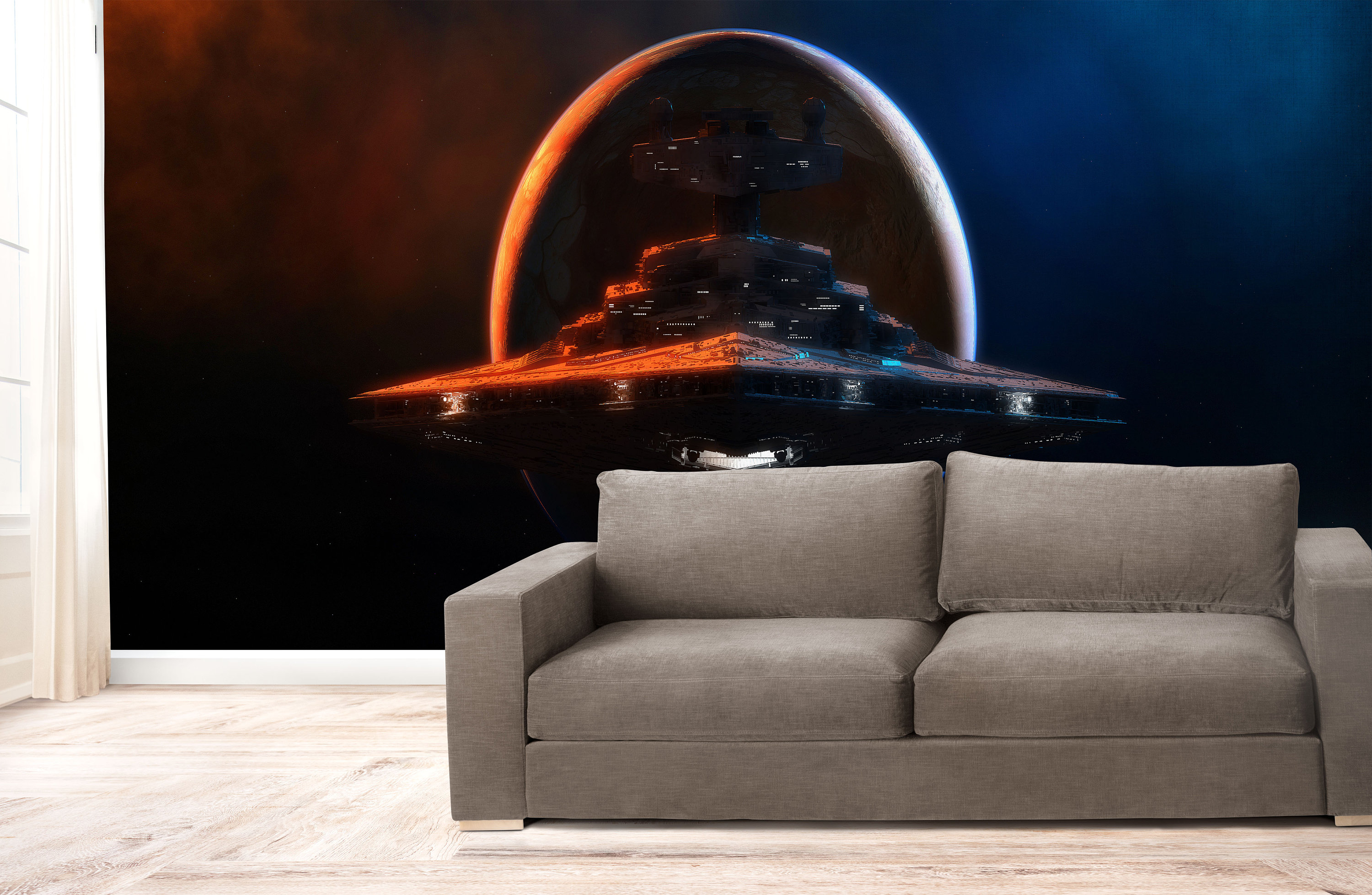 Star Wars, Star Destroyer Wall Mural Sci-fi Peel & Stick Wallpaper Self ...