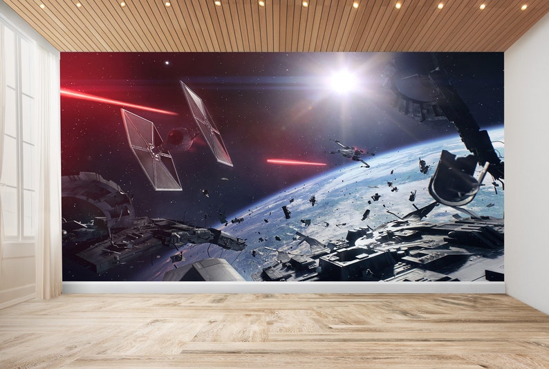Star Wars, Space Battle Scene Wall Mural | Sci-fi | Peel & Stick ...