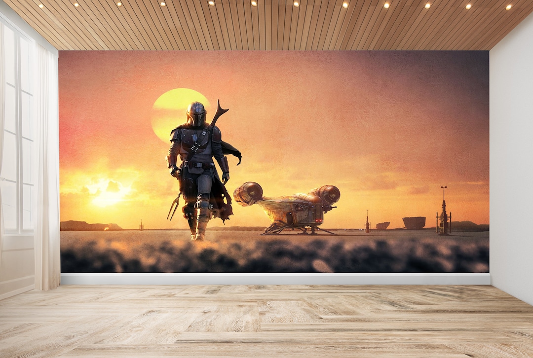 Star Wars, the Mandalorian Wall Mural | Sci-fi | Peel & Stick Wallpaper ...