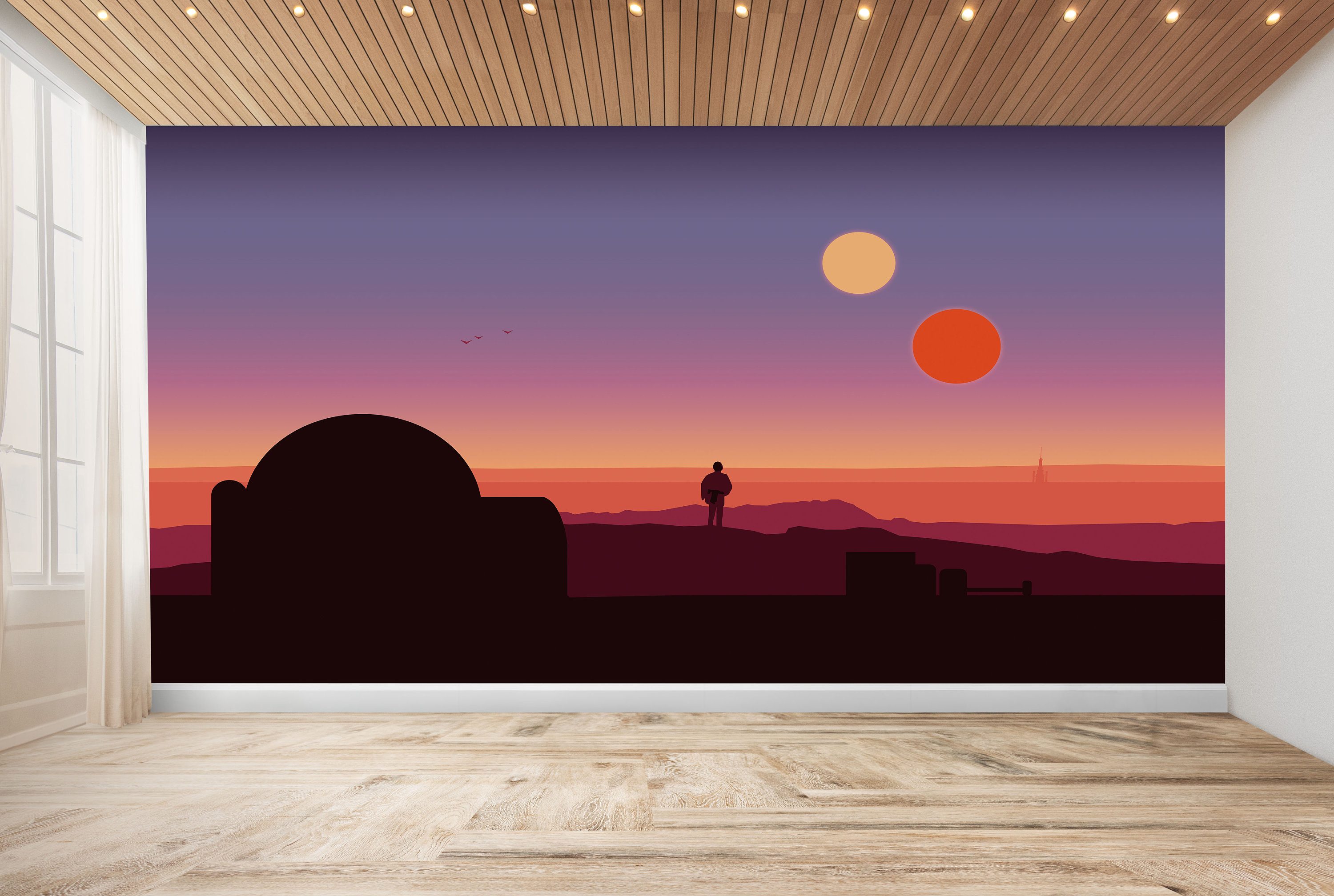 Star Wars, Binary Sunset Tatooine Wall Mural Sci-fi Peel & Stick ...