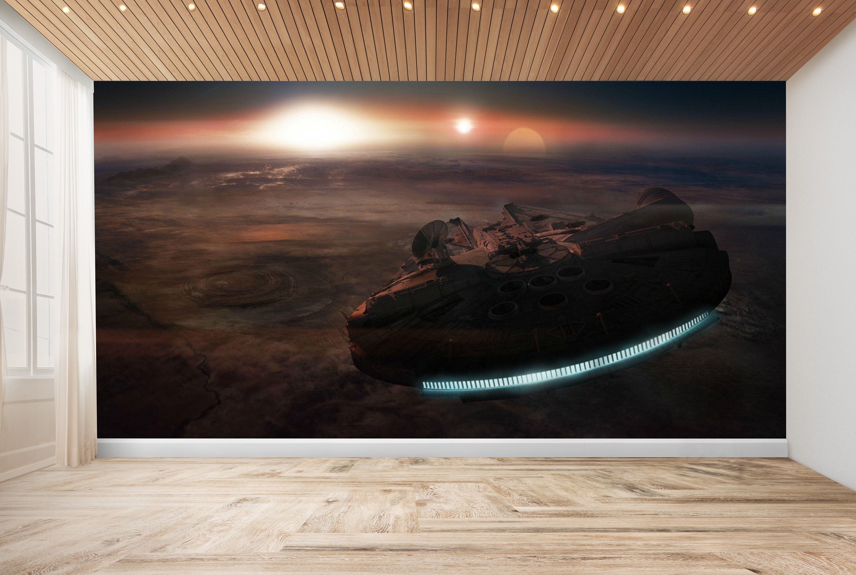 Star Wars, Millennium Falcon Wall Mural | Sci-fi | Peel & Stick ...