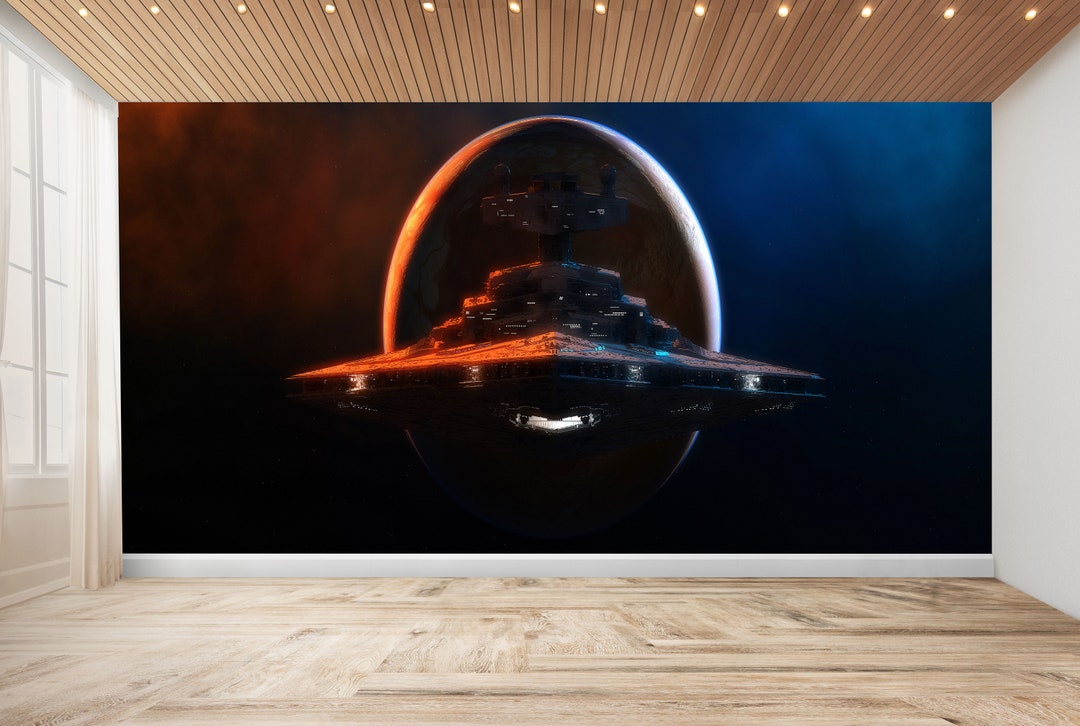 Star Wars, Star Destroyer Wall Mural Sci-fi Peel & Stick Wallpaper Self ...