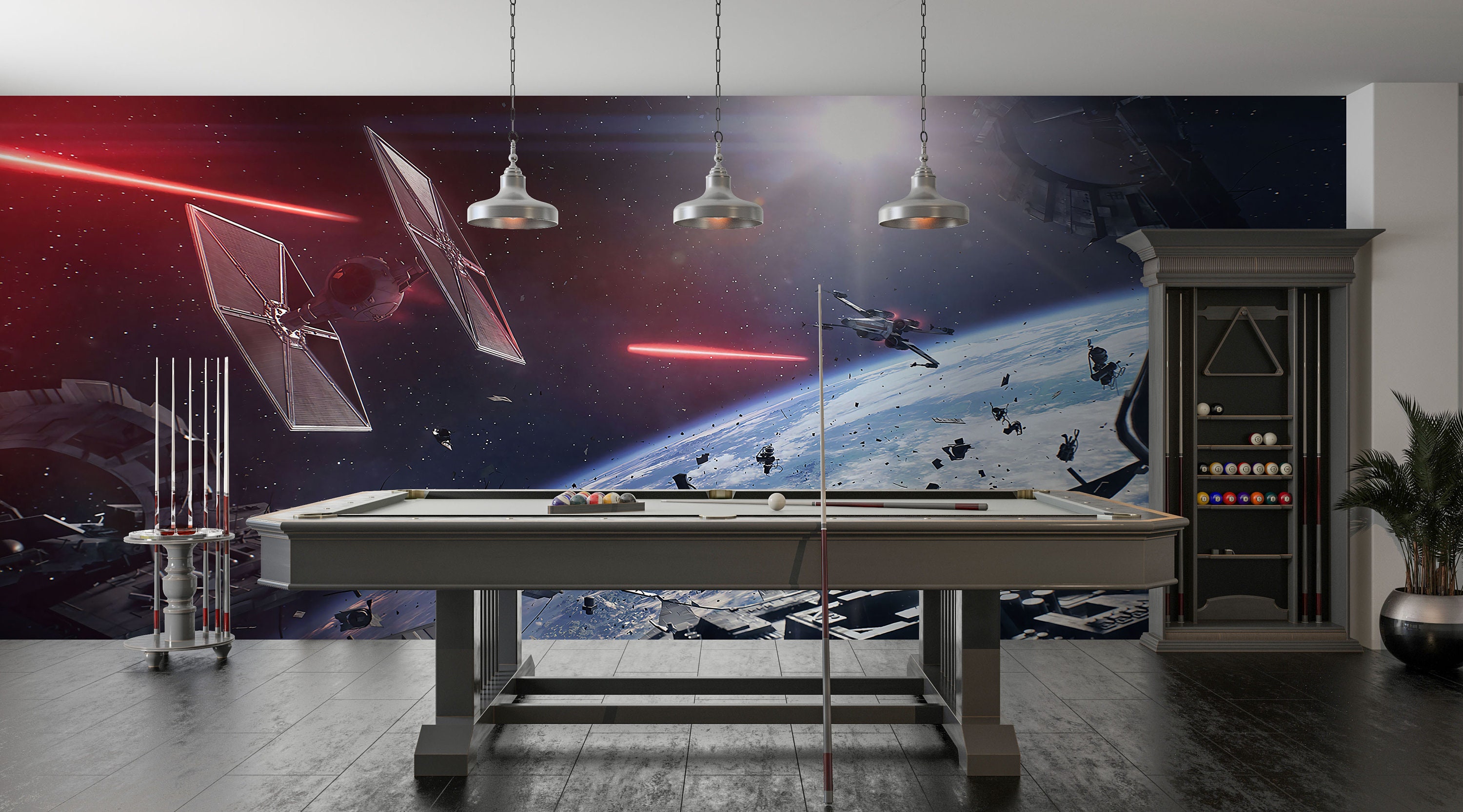Star Wars, Space Battle Scene Wall Mural | Sci-fi | Peel & Stick ...