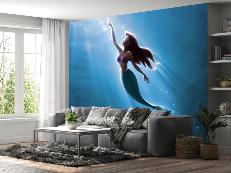 The Little Mermaid Wall Mural | Girl's Bedroom Wallpaper | Peel & Stick ...