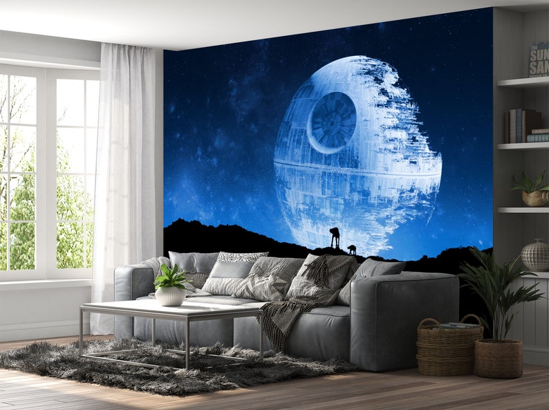 Star Wars Death Star Wall Mural Sci-fi Peel & Stick - Etsy