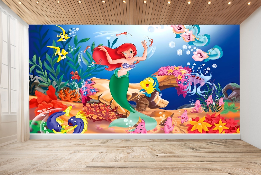 The Little Mermaid Wall Mural | Girl's Bedroom Wallpaper | Peel & Stick ...