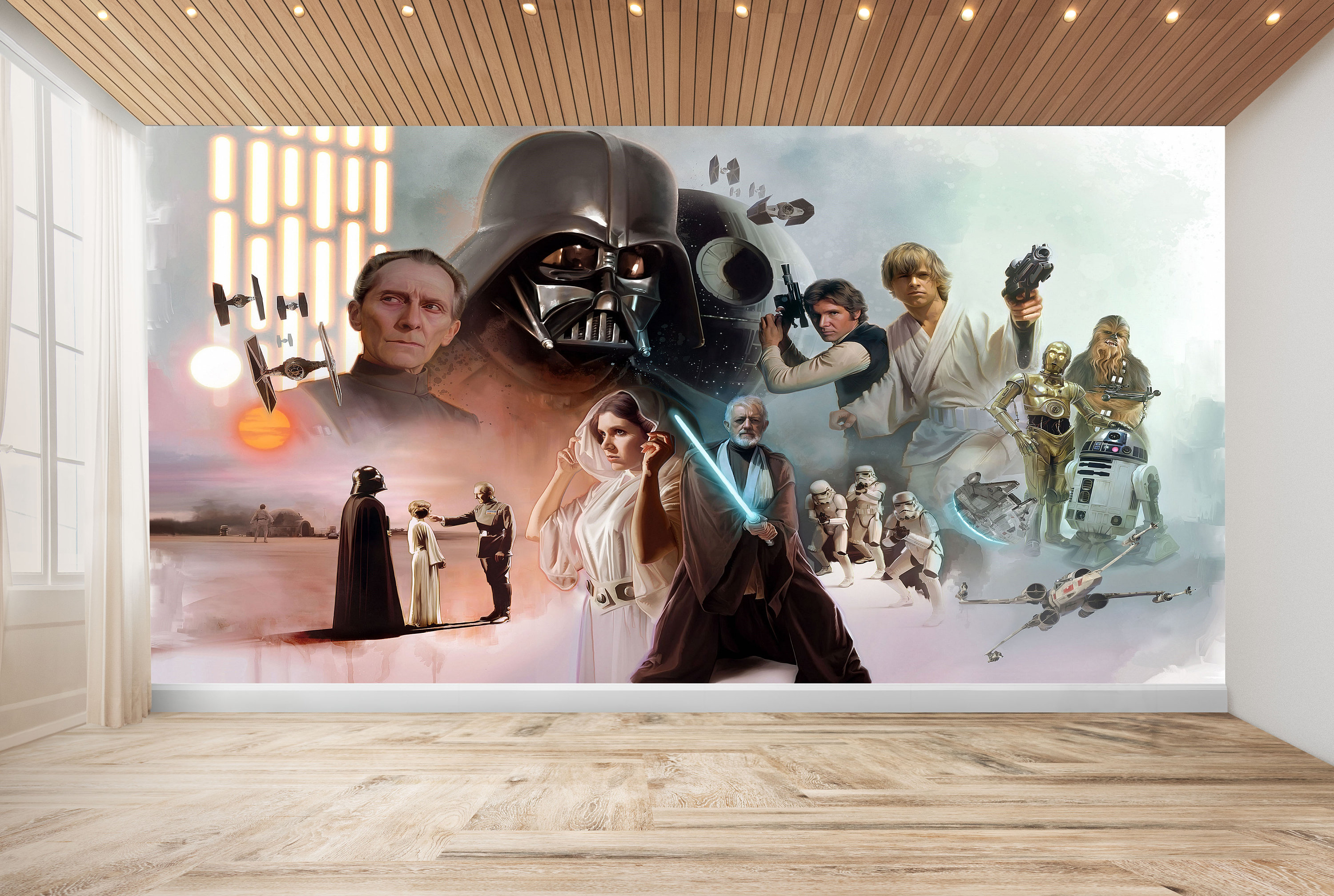 Star Wars, Original Characters Wall Mural Sci-fi Peel & Stick Wallpaper ...