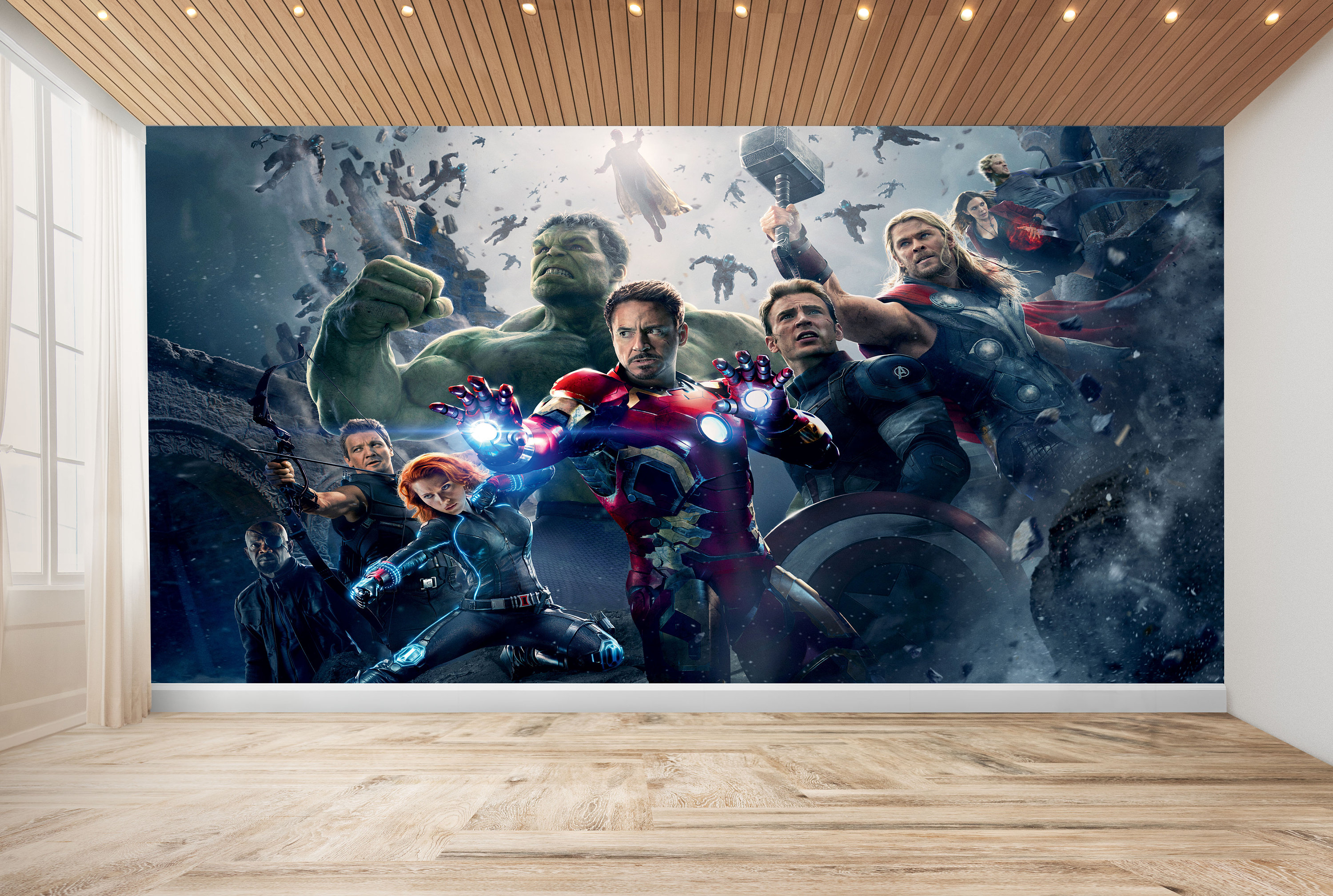 The Avengers Wall Mural | Superhero Wallpaper | Peel & Stick Wallpaper ...