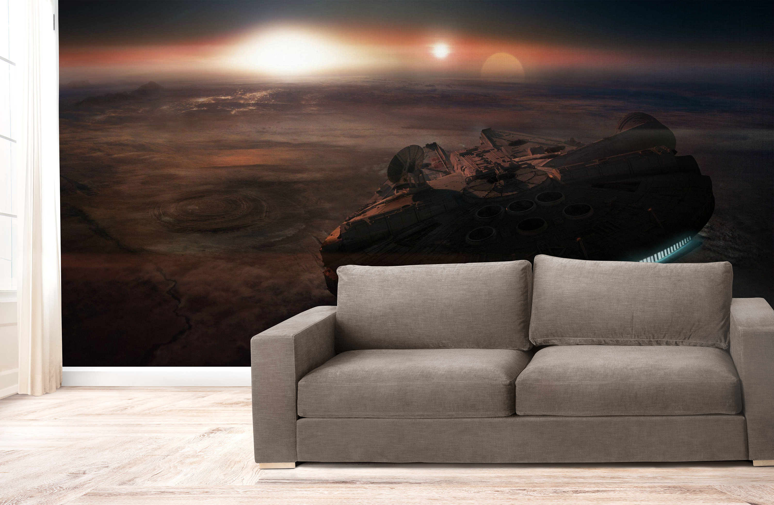 Star Wars, Millennium Falcon Wall Mural Sci-fi Peel & Stick Wallpaper ...