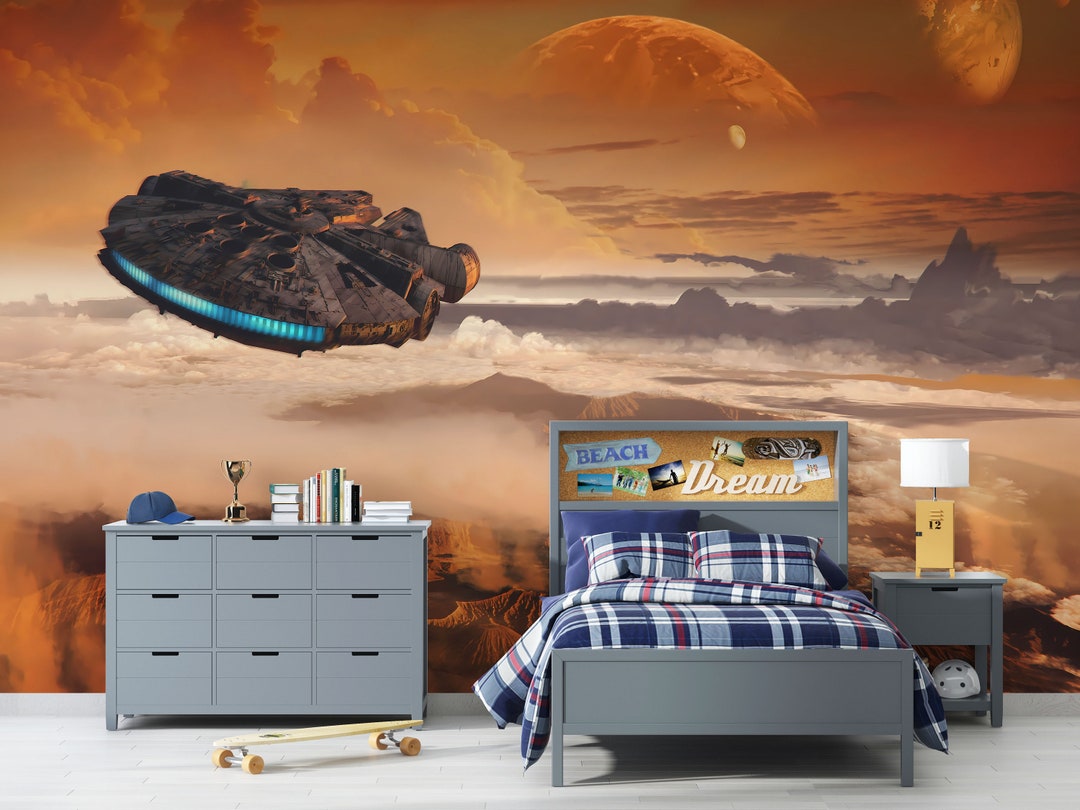 Star Wars, Millennium Falcon Wall Mural | Peel & Stick Wallpaper | Self ...