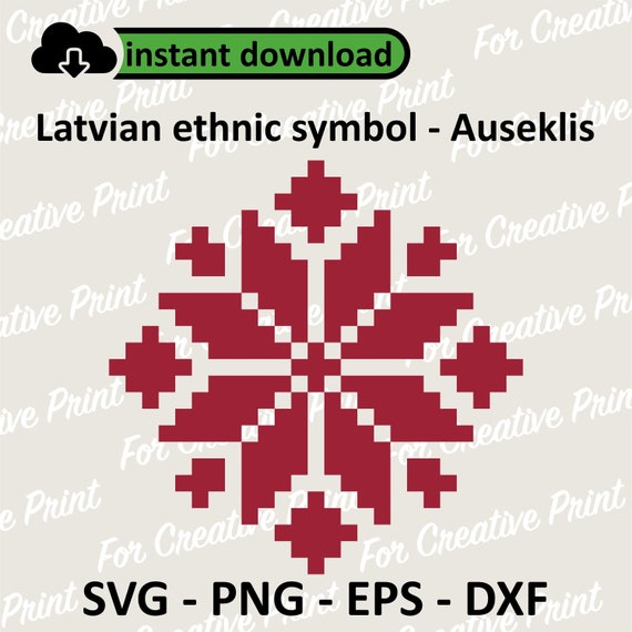 Latvian Folk Sign Auseklis SVG Auseklis PNG Cricut File - Etsy
