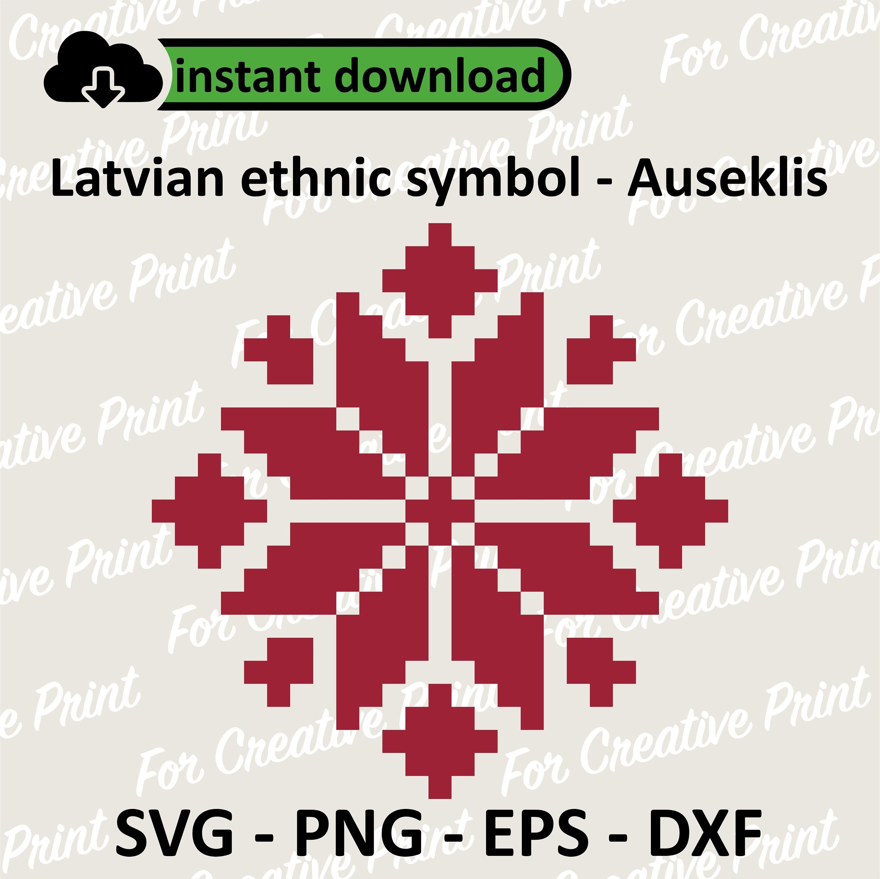 Latvian Folk Sign Auseklis SVG, Auseklis PNG, Cricut File, Ethnic ...