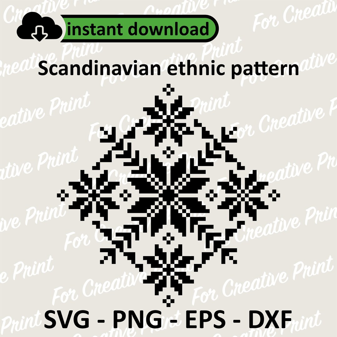 Scandinavian Pattern, Nordic Pattern, Latvian Folk Sign Auseklis SVG ...