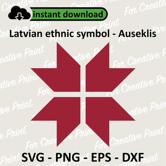 Latvian Folk Sign Auseklis SVG Download Vector Auseklis PNG | Etsy