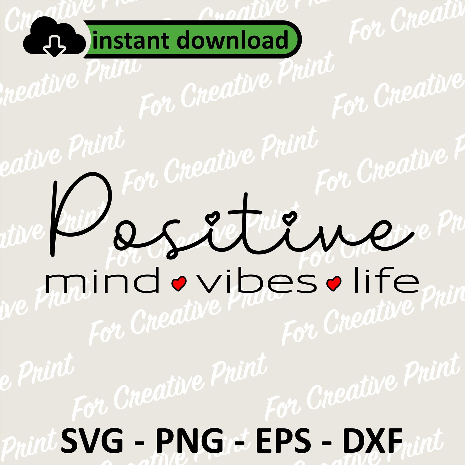 Positive Mind Vibes Life Svg, Motivational Png Svg, Positive Thinking ...