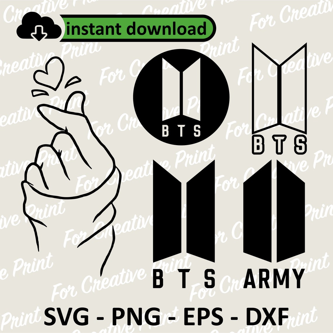 BTS Logo Bundle Svg Png Eps Dxf Cricut File Png SVG EPS - Etsy België