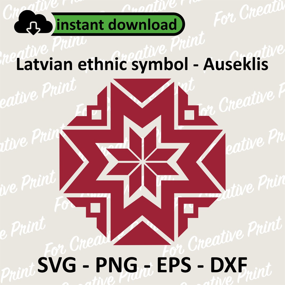 Auseklis PNG Svg Eps Dxf, Latvian Folk Sign, Auseklis PNG, Cricut File ...